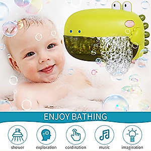 Grechi Dinosaur Bath Toys,Baby Bath Toys for The Baby Bathtub,Toddler Bath Toys Automatic Bubble Machine,Plays 12 Children’s Songs,Bath Toy Makes Great Gifts for Toddlers Age 2 3 Year Old Girl Boy