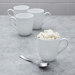 Everyday White by Fitz and Floyd 12 Ounce Mugs, Set of 4, 4 Count (Pack of 1)