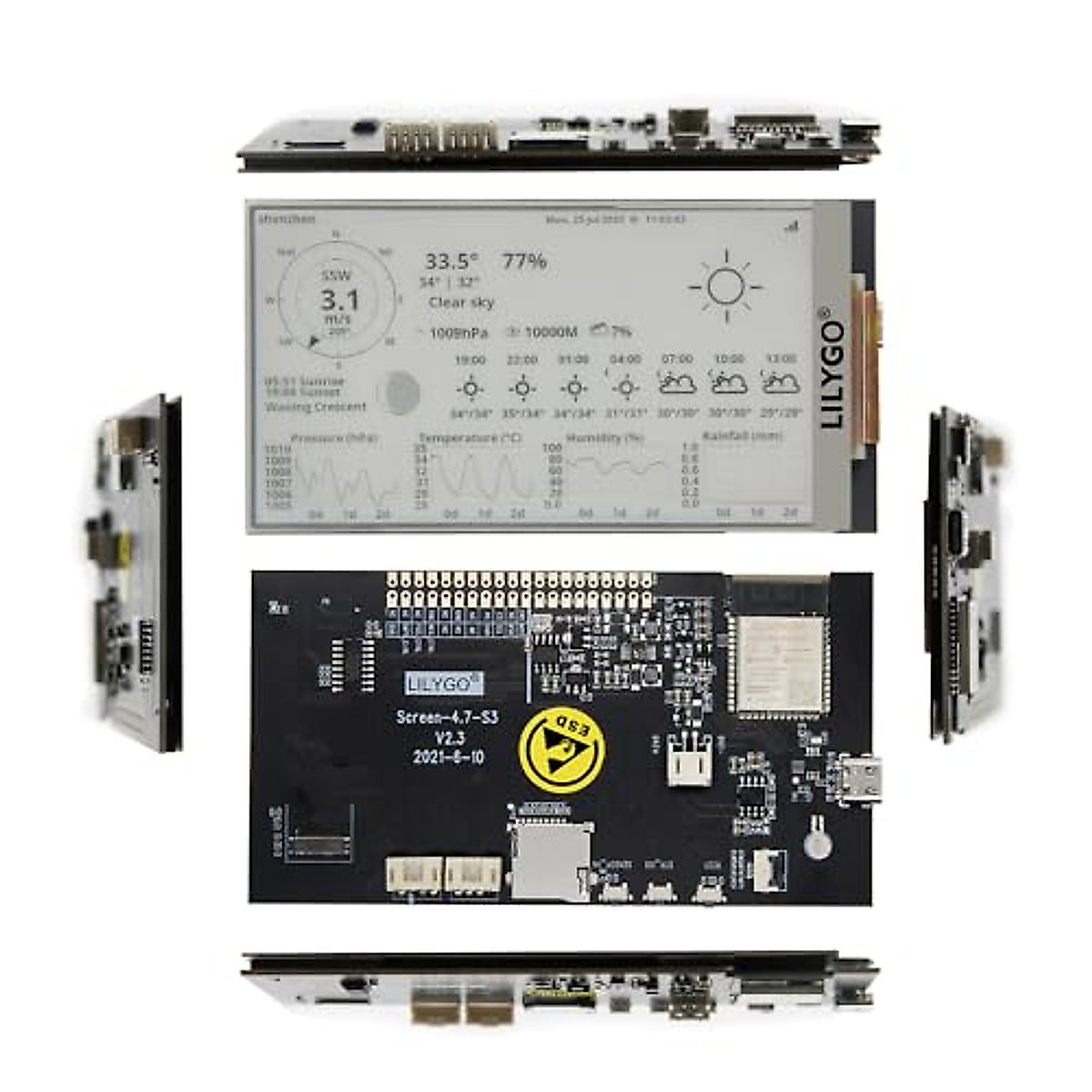 LILYGO T5 4.7 Inch E-Paper V2.3 ESP32-S3 Development Driver Board TTGO Display Module Support TF Arduino (Female pin Welded Version)