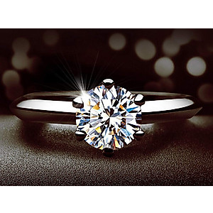 TenFit Jewelry 925 Sterling Silver Rings for Women 2ct Simulated Halo Diamond Anniversary Engagement Rings