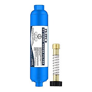 FS-TFC Garden Hose Water Filter 0.01 Micron Drinking Grade Filtration with Flexible Hose Protector Ideal for RV, Gardening, Farming, Pets and Marines, Drinking & Washing Water Filter