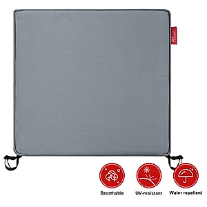 Pcinfuns Outdoor Chair Cushion 22 x 22 x 3 Inch Water Resistant & Fade Resistant Patio Furniture Cushions with Removable Cover and Adjustable Straps Set of 2,Deep Grey