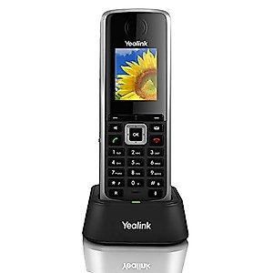 Yealink W52H Cordless DECT IP Phone, Base Station Not Included, 1.8-Inch Color Display. 10/100 Ethernet, 802.3af PoE, Power Adapter Included