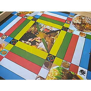Jamaican Ludo Food Edition (Ludi/Ludy/Loodi) | 24in x 24in Board Game | Family Game Night Activity | Fun Easy Multi-Player Entertainment