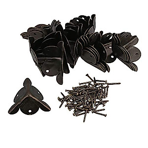 BQLZR Corner Ornament 24x24mm Vintage Bronze Metal Decorative Corner Bracket for Box Pack of 20