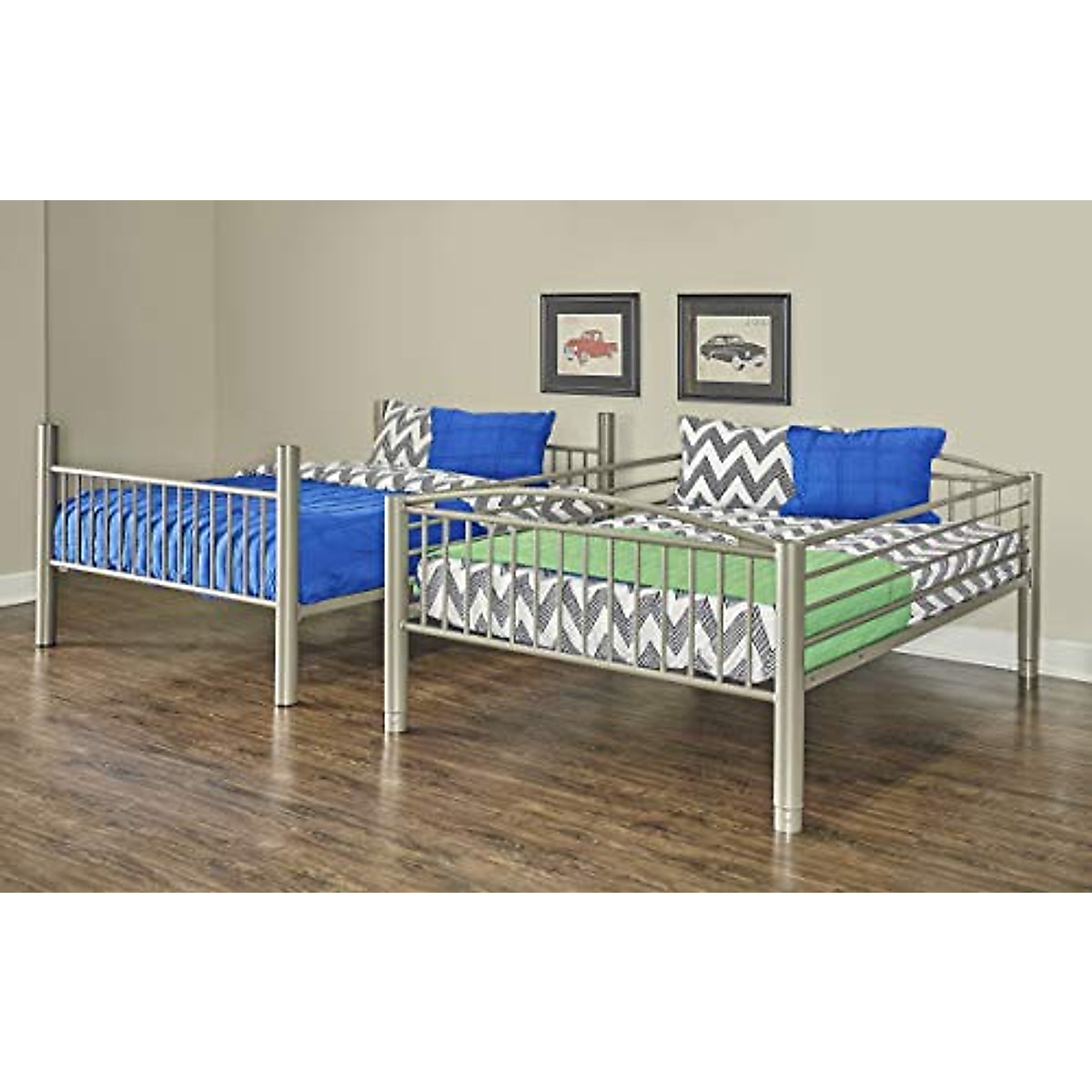 Powell Heavy Metal Bunk Bed, Full Over Full, Pewter