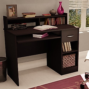 South Shore Axess Desk with Keyboard Tray, Chocolate