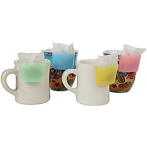 Set of 8 Tea Bag Holders that Hang Onto Your Cup! - Keeps Your Table Clean and Your Teabag Close! - Hangs Right on the Side of Your Cup! (8)