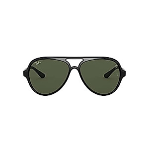 Ray-Ban RB4125M Scuderia Ferrari Collection Aviator Sunglasses, Black/G-15 Green, 57 mm