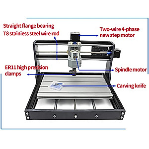 RATTMMOTOR 3018 PRO CNC Wood Router Machine 3 Axis GRBL Control USB Port DIY Mini Small CNC Router Machine Kit Plastic Acrylic PVC PCB Wood Engraver Milling Carving Machine Working Area 30x18x4.5cm