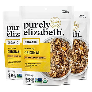 Purely Elizabeth Organic Original, Ancient Grain Granola, Gluten-Free, Non-GMO (3 Ct, 12oz Bags)