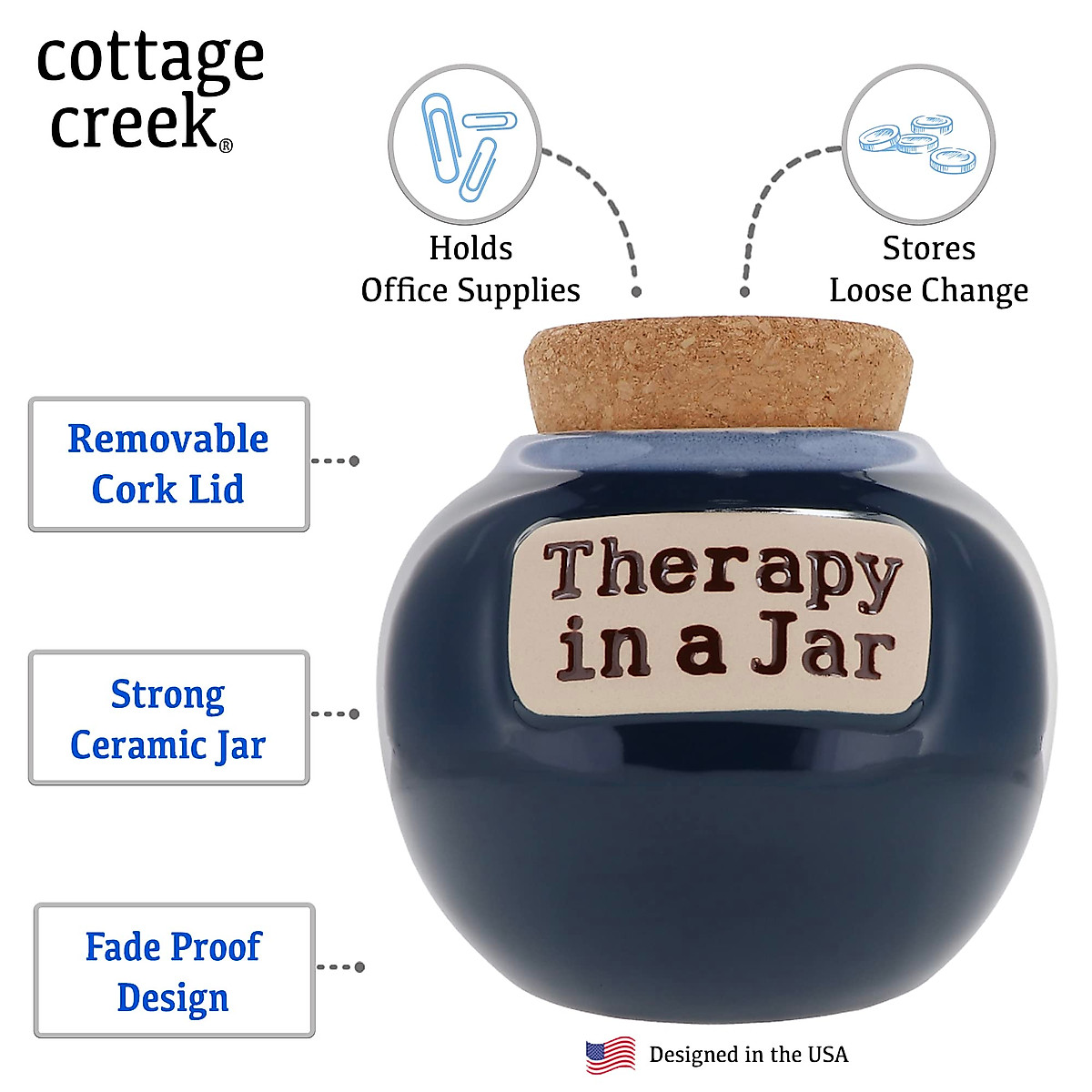 Cottage Creek Therapy in a Jar Piggy Bank, Feelings Jar, Office Candy Jar, Therapy Gifts