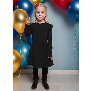 Magic Park 18M-6Y Baby Girls Ruffle Casual Dress Toddler Girl A-line Skirt Kids Plain Dresses Birthday Holiday Outfits (0043A_Black, 2-3 Years)