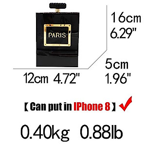 FLO-MOTOR Black Paris Perfume Shape Women Acrylic Box Clutch Evening Bags Party Purses Cocktail Handbags