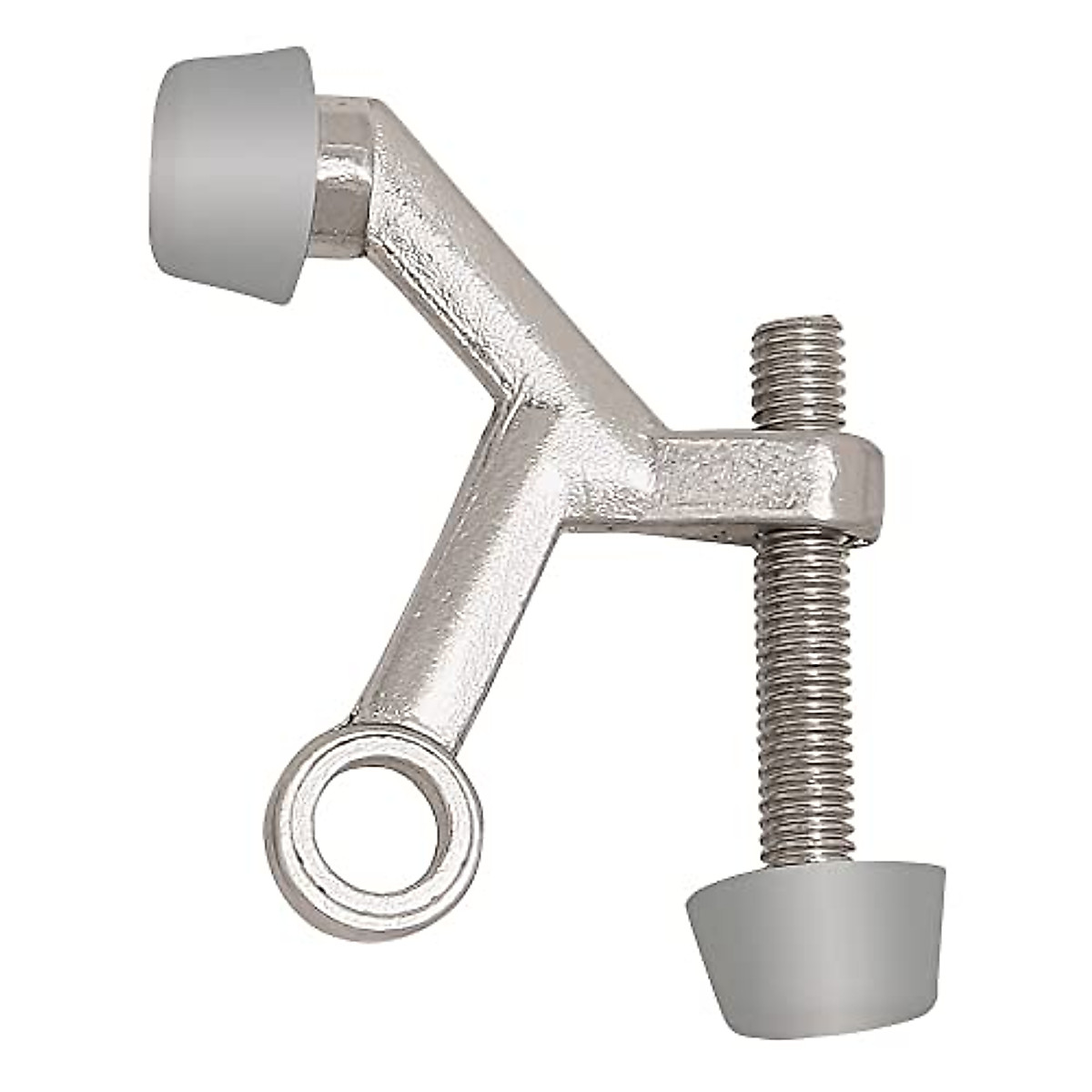 Design House 181784 Hinge Pin Door Stop Wall Protector with Rubber Tip Adjustable Door Stoppers, Satin Nickel, 10-Pack
