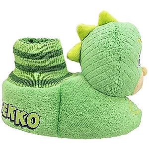 PJ Masks Kids Slipper, Gekko Socktop Slip On,Plush,Green, Toddler size 9/10