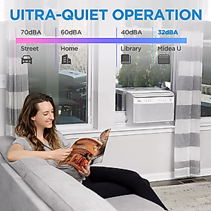 Midea 12,000 BTU U-Shaped Smart Inverter Window Air Conditioner–Cools up to 550 Sq. Ft., Ultra Quiet with Open Window Flexibility, Compatible with Alexa/Google Assistant, 35% Energy Savings (Renewed)