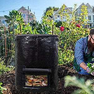 Compost bin Bags,Big Compost Bag,Garden Compost bin Bags,80 Gallon Compost bin for Garden Yard Garbage cans (Black 1pc)