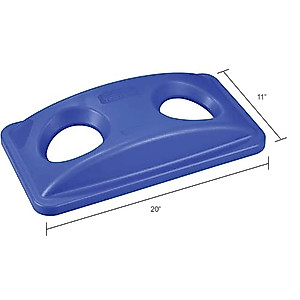 Global Industrial Bottles & Cans Recycling Lid for Slim Trash Container, Plastic, Blue
