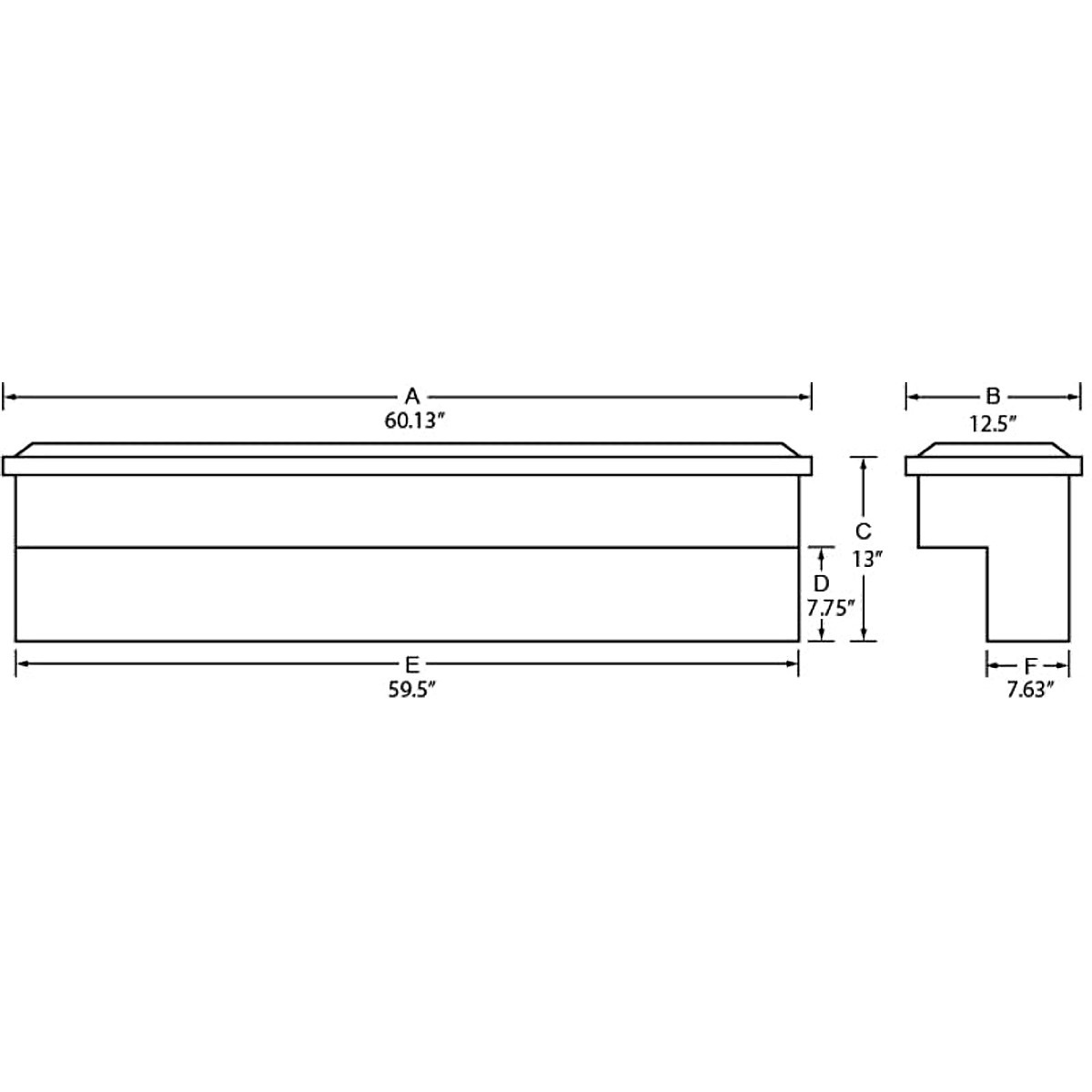 Lund 5760 Challenger Series Brite Single-Lid Side-Mount Specialty Storage Box