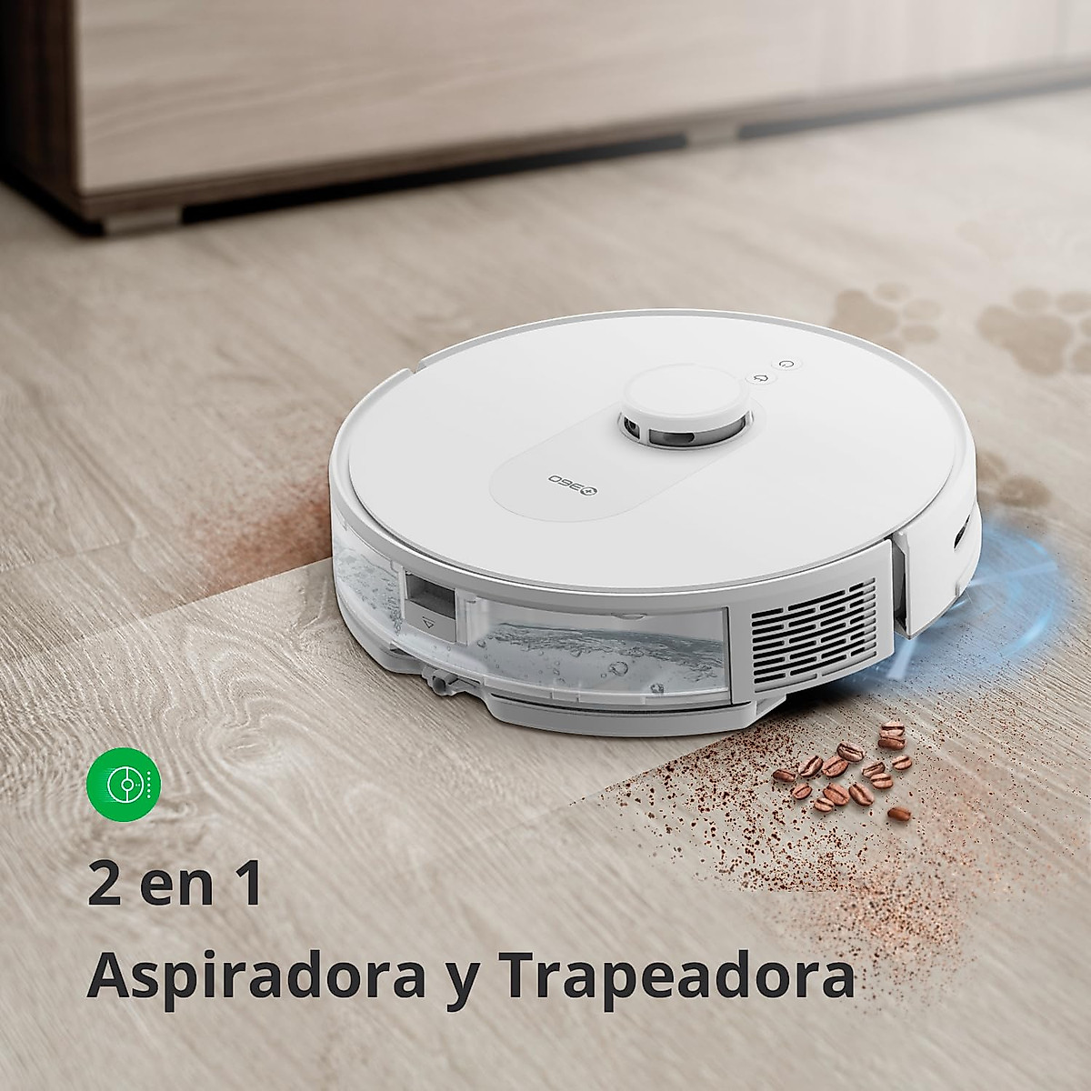 + 360 S8 Robot Vacuum and Mop Cleaner, Customized Smart Mapping, LiDAR Navigation, 2700Pa Strong Suction, Self-Charging Work with Alexa/WiFi/APP, Ideal for Carpet and Pet Hair