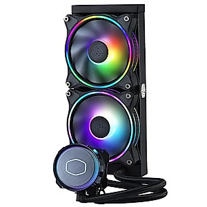 Cooler Master MasterLiquid ML240 Illusion CPU Liquid Cooler - AIO Water Cooling System, 3rd Gen Pump, 2 x 120mm ARGB Halo Fans, 240mm Radiator, ARGB Controller Included - AMD and Intel Compatible