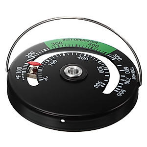 Magnetic Stove Thermometer Fire Stove Pipe Thermometer Gauge for Wood Log Chimney Pipe Oven Temperature Meter(1 Piece)