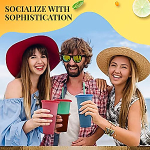 Reznap - Color Changing Cups - 5x Cups & Straws - 24 oz - BPA Free - Reusable Tumblers with Lids and Straws - Easy to Take Anywhere - Summer Party Cups - For Kids and Adults