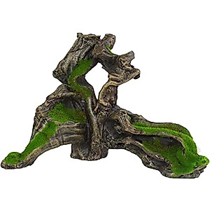 Penn-Plax Aqua-Flora Aquarium Living Resin Decorations with Embedded Glosso Plant Seeds: Naturally Inspired Bogwood 3-Piece Bundle – Safe and Healthy for Freshwater Fish