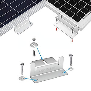 CMYYANGLIN Solar Panel Mounting Brackets Z Bracket, with Nuts and Bolts,Suitable for 50W to 150W Solar Panels on RV,Boats,Motorhome, Cabins, Sheds, Garages,Off Grid, Silver Color, 4 Units (16PCS)