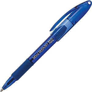 RSVP Mini Ballpoint Pen, (1.0mm) Medium Line, Assorted Ink (A/B/C/D/F/P/S/V) w/Key Ring, 8-Pk (BK91MNBP8M)