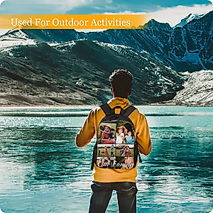 Boneker Custom Backpack Personalized Backpack with 1-9 Photo Customize Your Image Text Name Logo Waterproof Laptop Bag (6 Photos)