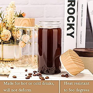 Nuogo 6 Pack Glass Drinking Bottles 10oz Wide Mouth Juice Bottle with Lids Leak Proof Water Jar for Travel, Reusable Airtight Juicing Cups for Homemade Juices, Smoothies, Tea, Milk