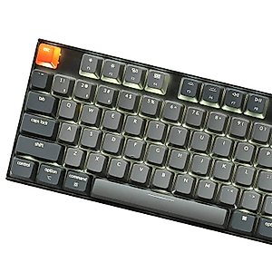 Keychron K8 80% Layout Bluetooth Wireless Mechanical Keyboard, Tenkeyless 87 Keys/USB C/White Backlit/Gateron G Pro Red Switch/N-Key Rollover, TKL Gaming Keyboard for Mac Windows