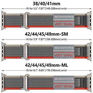 Trail Loop Nylon Band - Compatible with Apple Watch Ultra 2 Band 49mm 46mm 45mm 44mm 42mm 41mm 40mm 38mm Men Women,Rugged Braided Elastic Weave Sport Strap for iWatch Ultra Series 10/9/8/7/6/SE/5/4/3