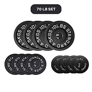 HAJEX Cast Iron Olympic Weight Plates Set 2 inch - Pairs of 2.5 LB, 5 LB, 10 LB - Weights Set 35 LB