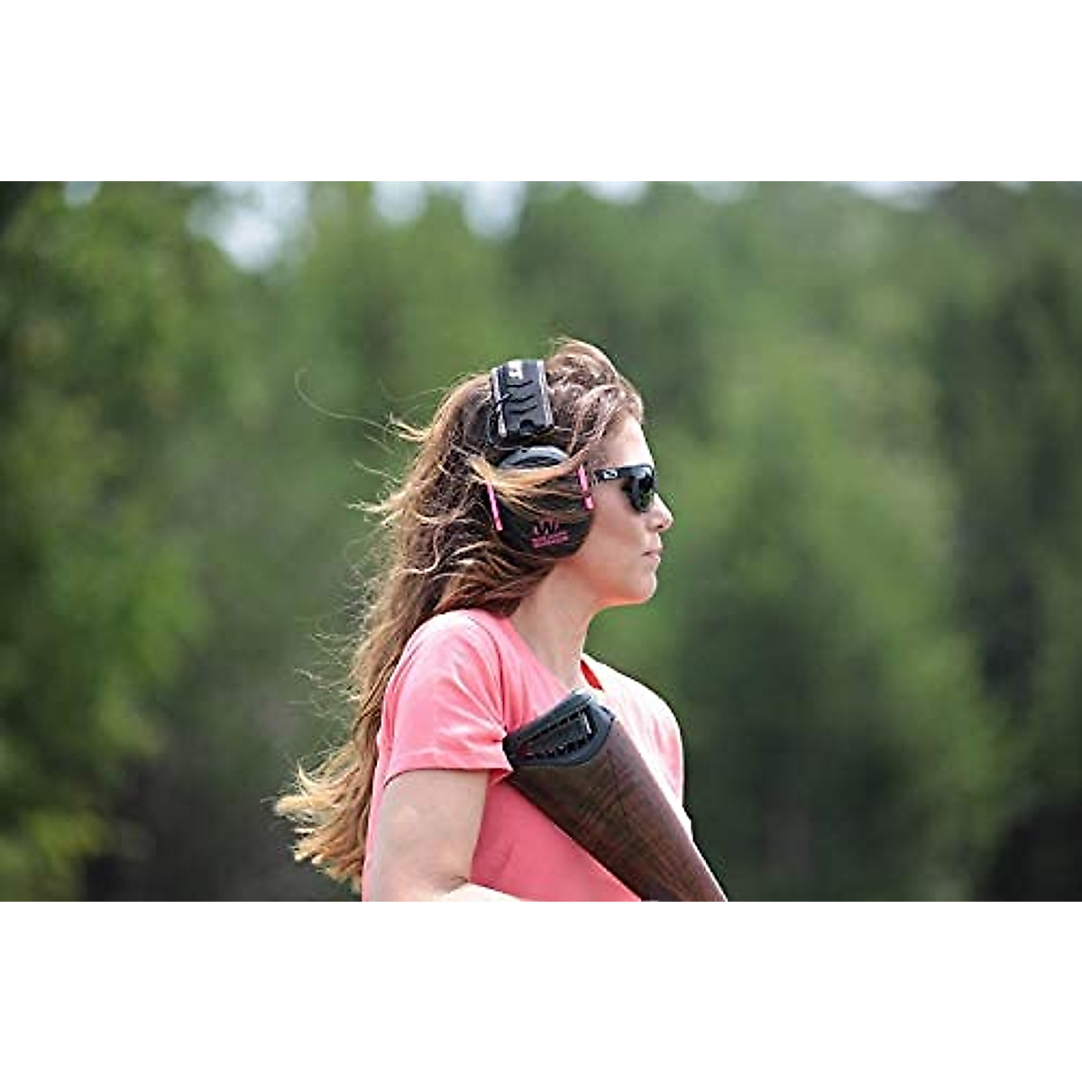 Walker's Game Ear Razor Slim Electronic Muff, Pink