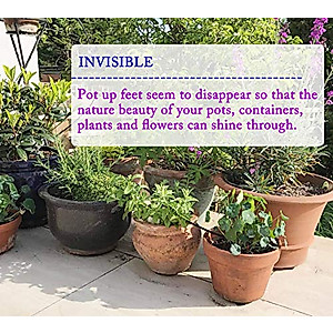 UFelice 24 Pack Invisible Pot Feet with Enhanced Non-Slip Surface Grip Plant Pots and Flowers, Solid Rubber Pots Risers, Pot Lifters for Indoor or Outdoor Planters