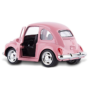 Berry President Die Cast Alloy Beetle Car Model, 1:36 Pullback Toy Vehicle with Opening Doors, Vintage Classic Car Toys for Kids and Adults