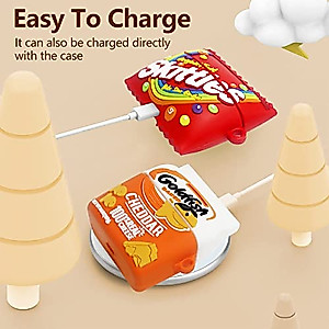 3Pack WQNIDE for Airpods 3rd Generation Case, Funny Food Goldfish Rainbow Candy Chocolate Protective Cover, Kawaii Cartoon Soft Silicone Design for Women Men Girls Apple AirPod 3 Cases with Keychain