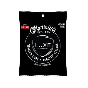 Martin Guitar Titanium Core Strings, Light-Tension Nickel Acoustic Guitar Strings