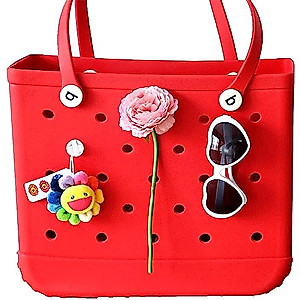 ThuroLeo 4 Packs Hooks Accessories for Bogg Bags,Hat Cap Hang Charms Phone Waterproof Case Key Sunglass Lipstick Wallet Hanger Set,Women Beach Bags Vacation Travel Necessities Women Gift (White)