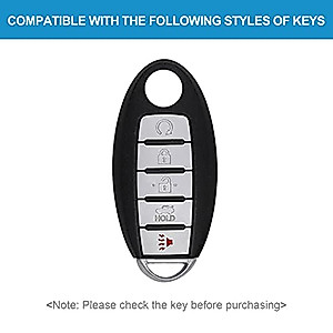 SK CUSTOM Smart Key Fob Case 3D Carbon Fiber ABS Plastic Emboss Cover for Infiniti JX35 Q50 Q60 QX56 QX60 QX80 for Nissan Altima Armada Maxima Murano Pathfinder Rogue 5 Button Keyless Entry Remote