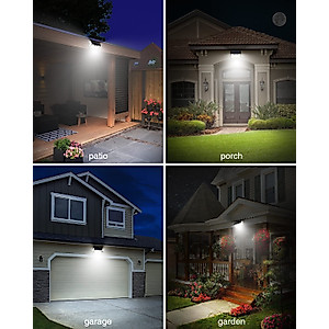 320 LED Solar Outdoor Lights, 4 Pack Solar Motion Lights Outdoor with 3 Lighting Modes, IP65 Waterproof Solar Powered Outdoor Lights, Motion Sensor Outdoor Lights for Garden, Yard, Garage, Patio