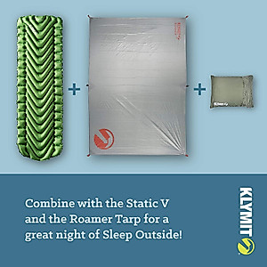 Klymit Drift Camping Pillow, Shredded Memory Foam Travel Pillow with Reversible Cover for Outdoor Use, Green, Regular