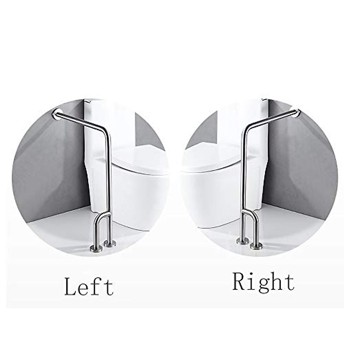 CRODY Bath Wall Attachment Handrails Grab Bar Rails Stainless Steel Curved Shower Grab Bar Wall Mounted Toilet Grab Rails with Legs Safety Floor-Standing Bathroom Handrail Multifunction Towel Rack/Rig