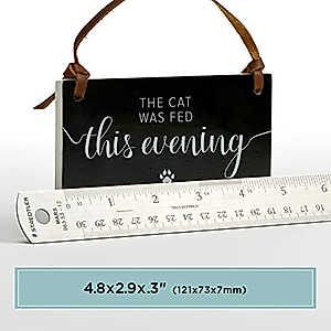 PYROH Cat Fed Reminder Sign - Magnet Included - Must Have Pet Accessories - AM/PM Indicator to Replace Cat Feeding Chart