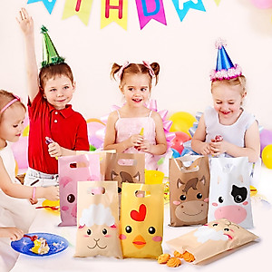 Blosssound 120 Pcs Farm Party Gift Bags Farm Birthday Favor Bags Farm Themed Candy Bags Farm Animal Goodie Bags for Boys Girls Farm Theme Birthday Baby Shower Party Supplies Decorations (Farm Animal)