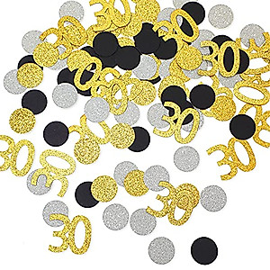 120 Pieces Number 30 Glitter Table Confetti for Her 30th Birthday Anniversary Party Supplies Table Decoration