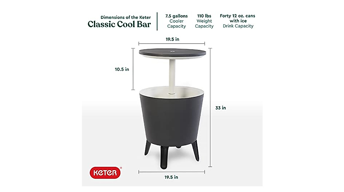 Keter Modern Cool Bar – Outdoor Patio Cooler & Stylish Table